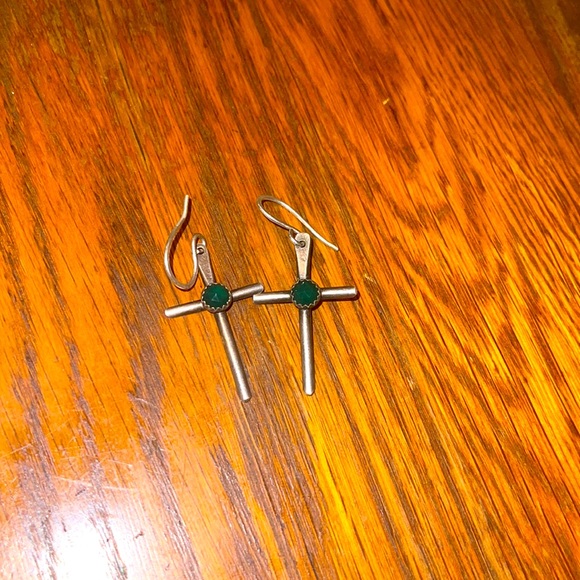 Jennifer Favour | Jewelry | Jade Sterling Silver Cross Earrings ...